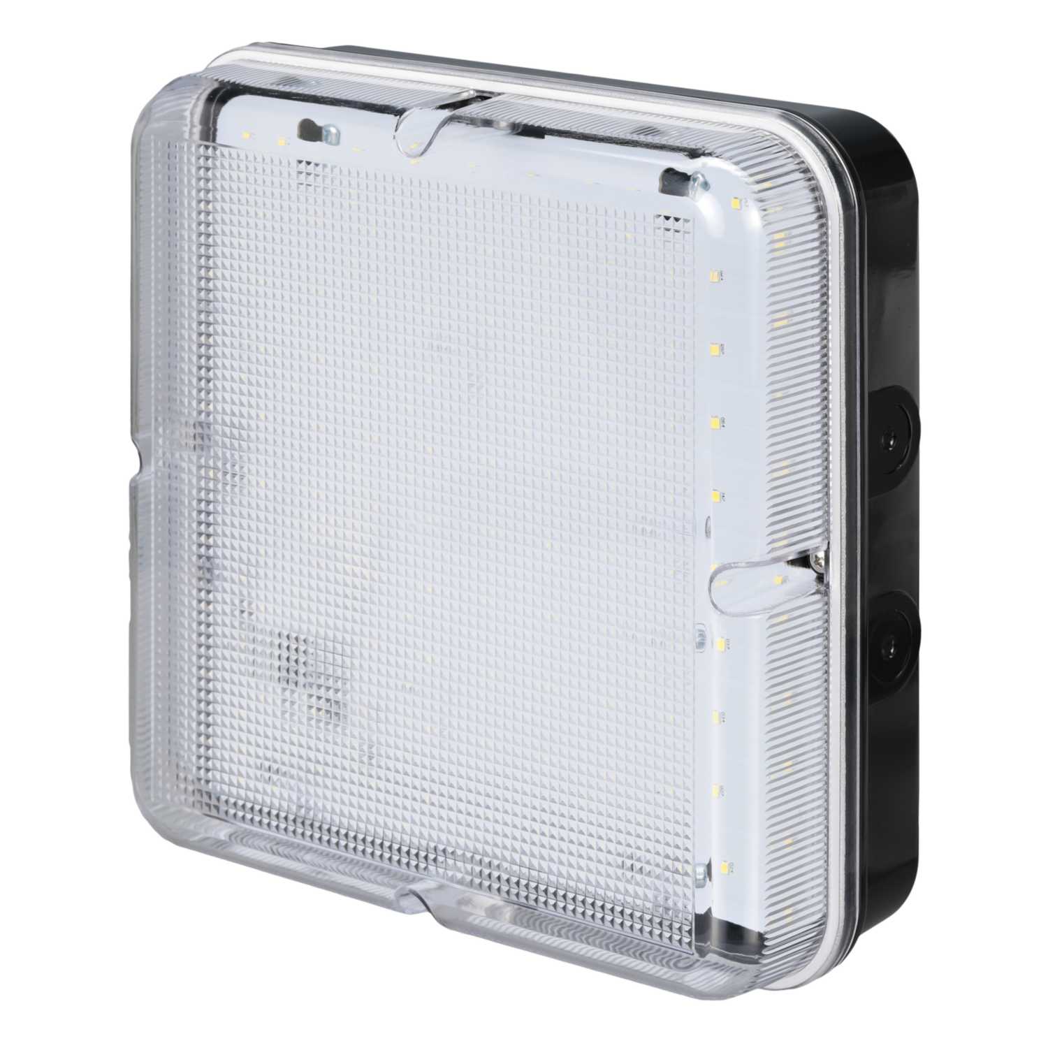 Xcite 16W LED Square Bulkhead Black / Prismatic 4000K (XCBHWPSBP) | CEF