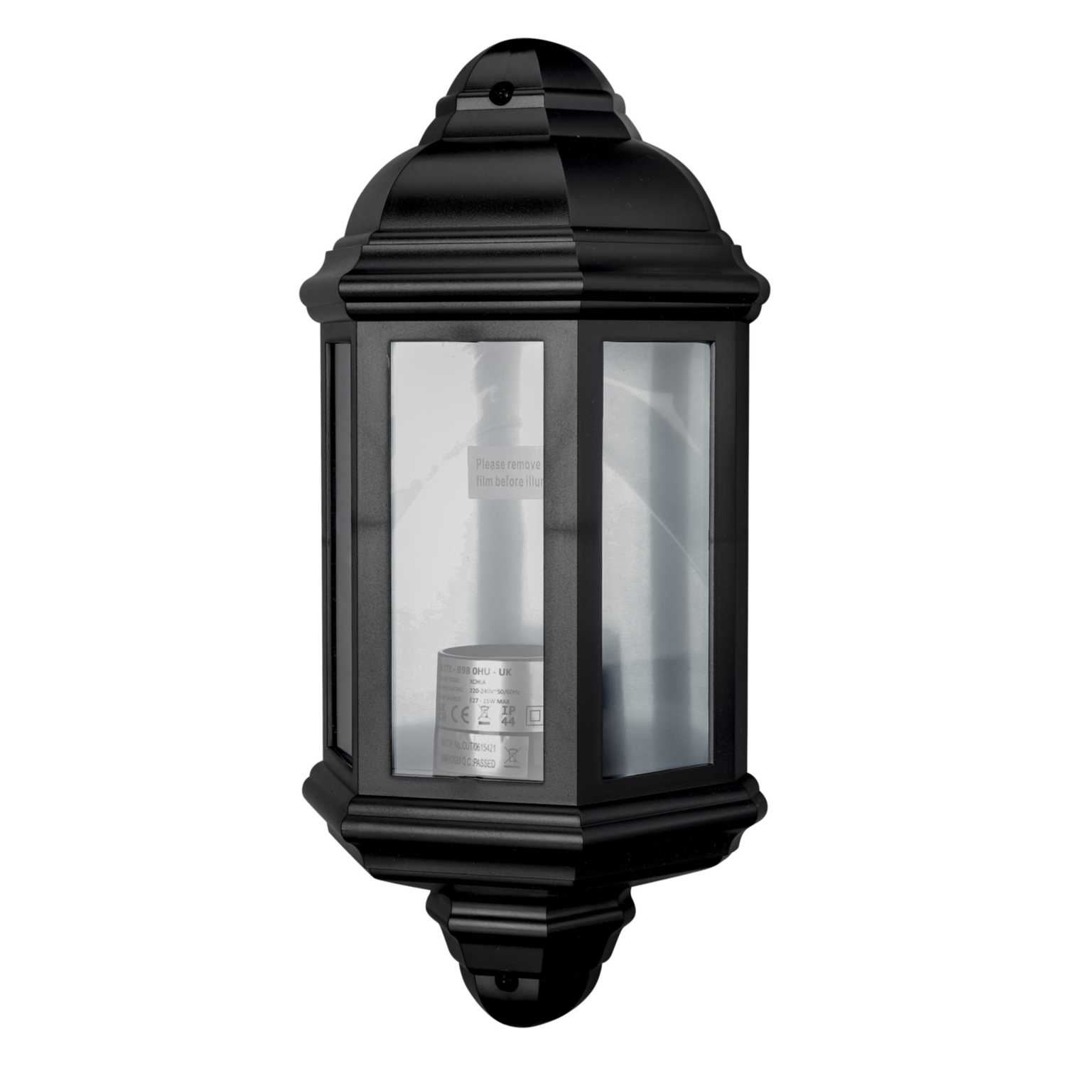 Xcite Traditional ES/E27 Half Coach Lantern Black (XCHLA) | CEF
