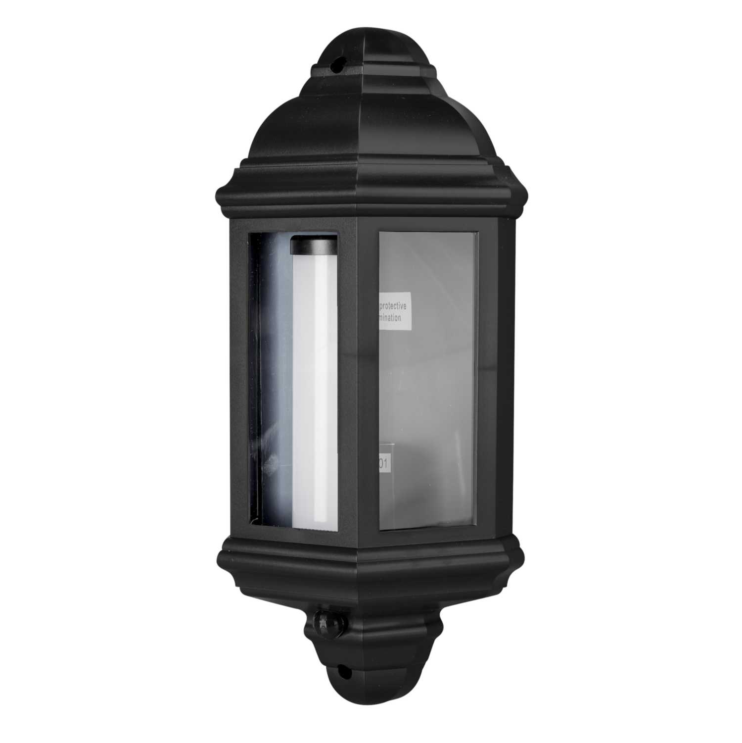 Xcite Traditional 7W LED Half Coach Lantern with PIR Black 4000K ...