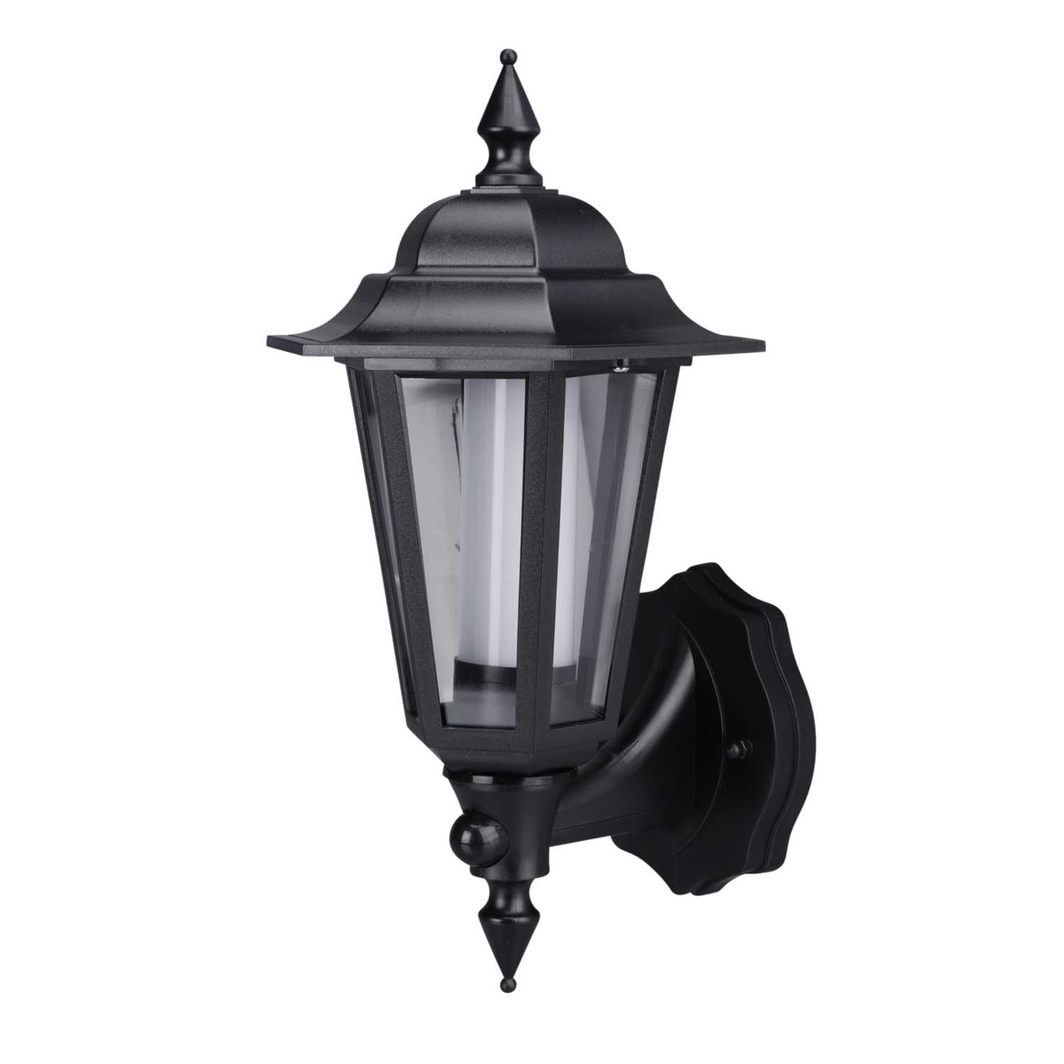 Xcite Traditional 7W LED Coach Lantern with PIR Black 4000K (XCLA7NWP ...