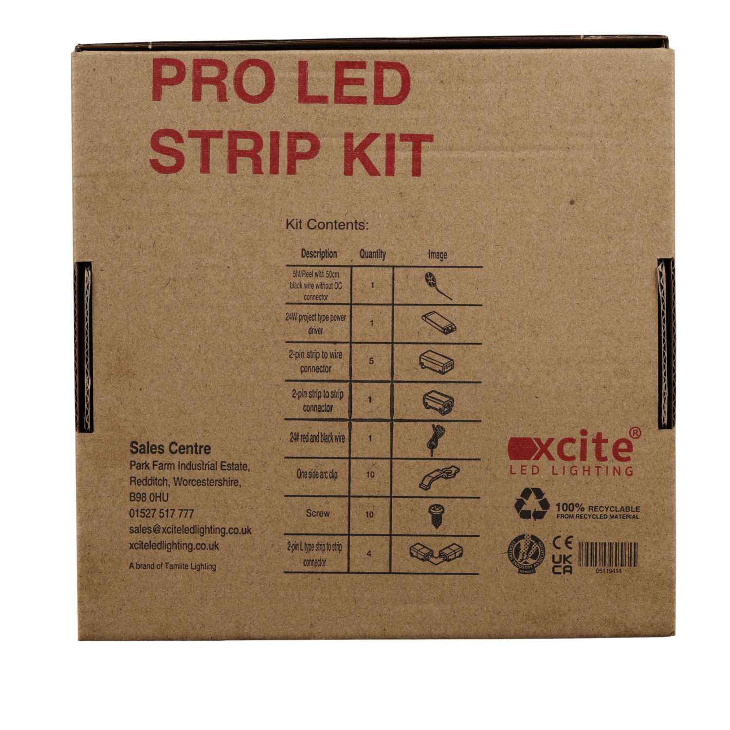Xcite PRO 12V LED Strip Light Kit IP65 with Driver Colour 6000K (5m ...