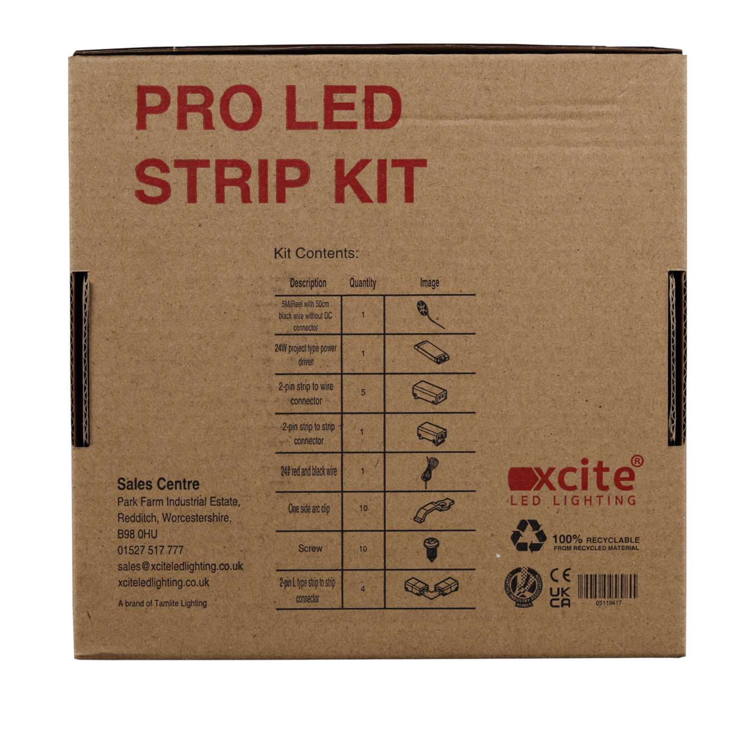 Xcite PRO 12V LED Strip Light Kit IP65 with Driver Colour 3000K 5m Reel (XCPSK65WW) | CEF