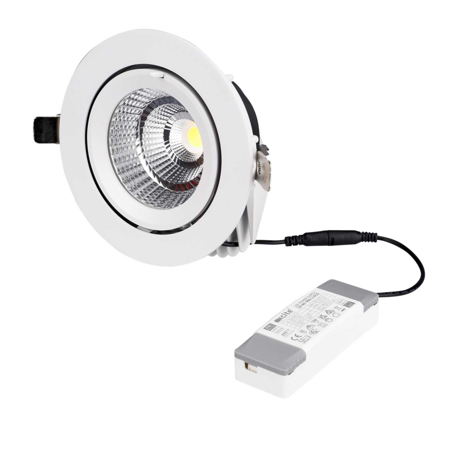 Xcite 40W LED Recessed Scoop Adjustable Wall Wash Downlight 4000K ...
