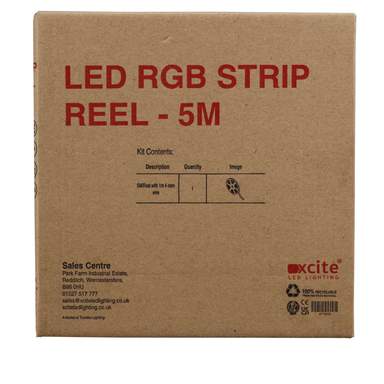 Xcite 12V LED Strip Light Reel IP65 Colour RGB 5m Reel (XCSR5M65RGB) | CEF