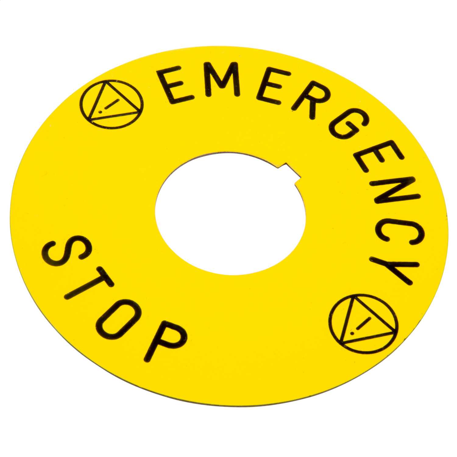 Schneider Telemecanique Emergency Stop Legend Plate Black on Yellow ...