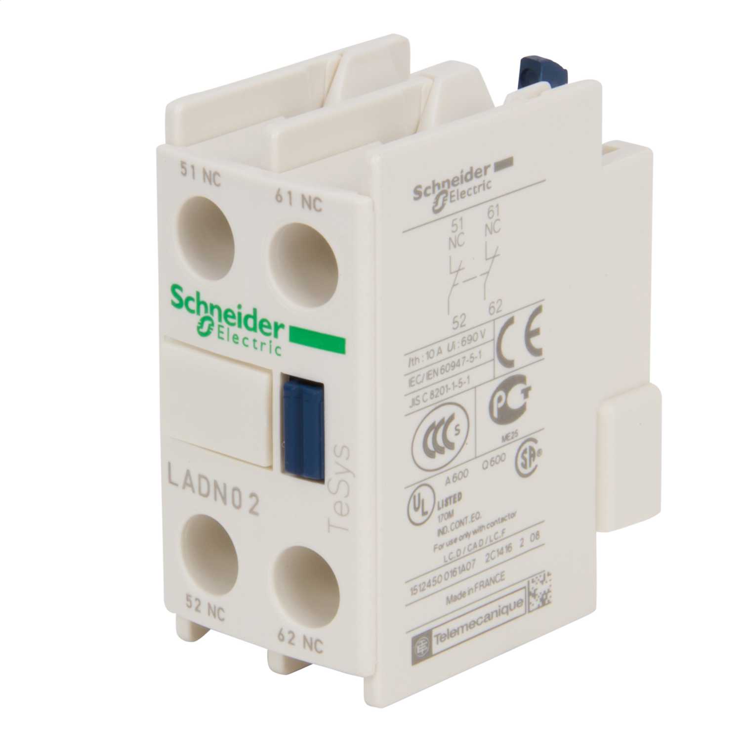 Schneider Telemecanique TeSys D Auxiliary Contact Block 2 NC Contacts ...