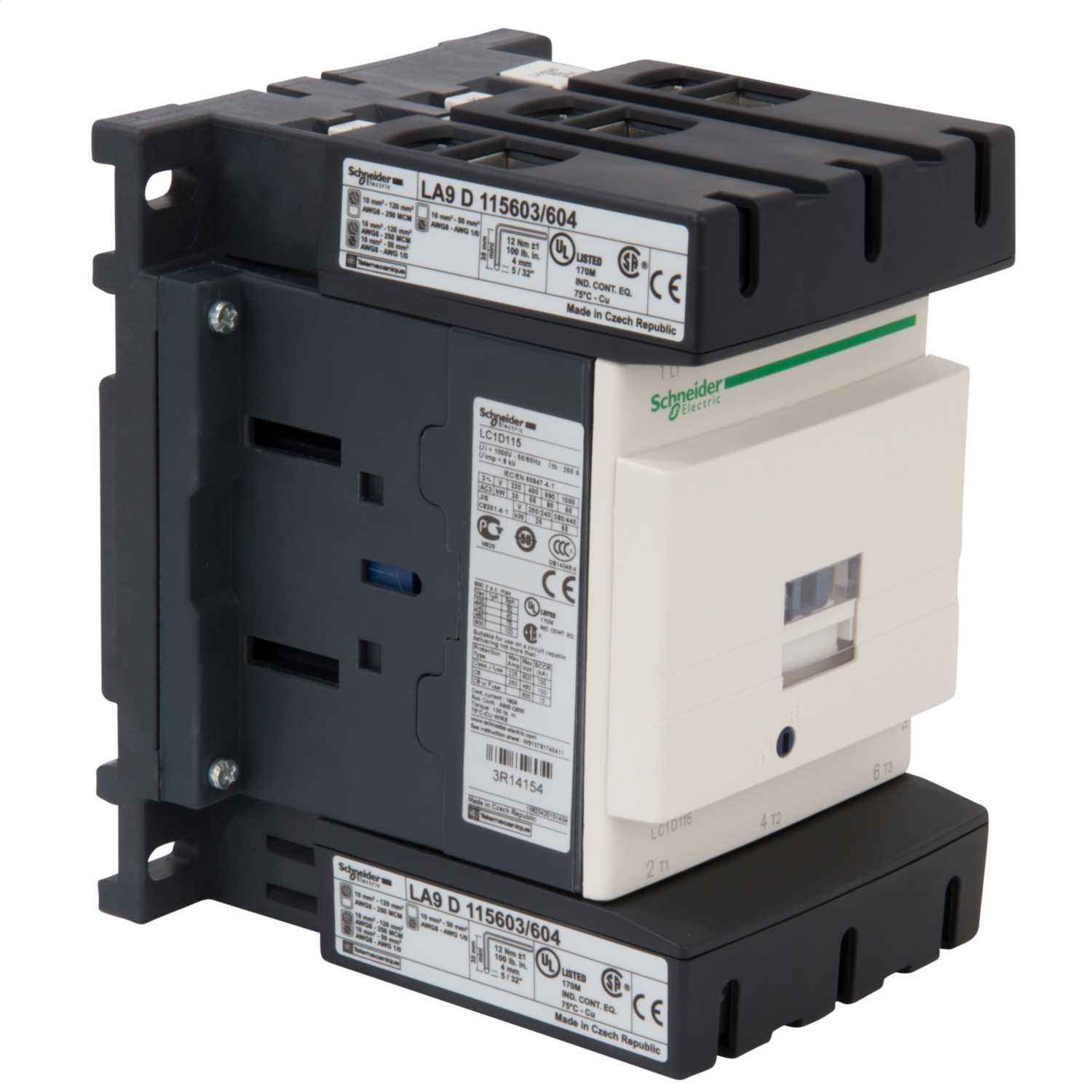 Schneider Telemecanique TeSys D 115A Contactor 3 Pole 3 NO 24V DC Coil ...