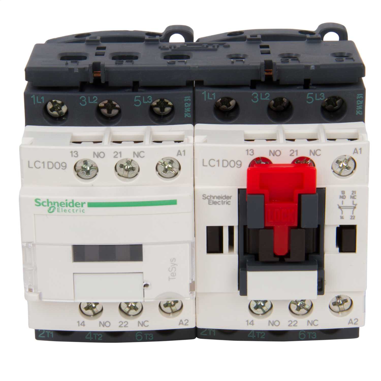 Schneider Telemecanique TeSys D 9A Reversing Contactor 3 Pole 3 NO ...