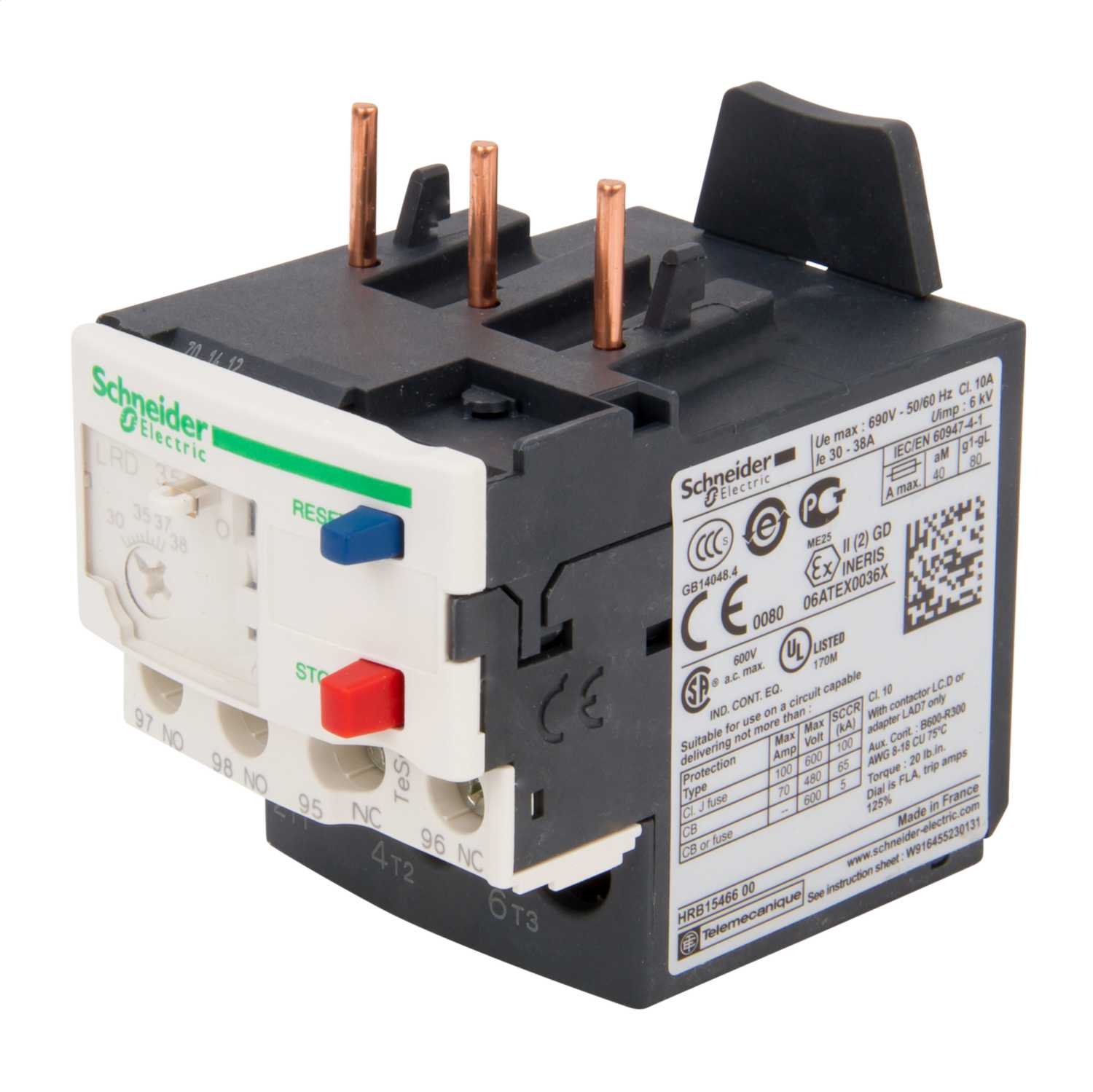 Schneider Telemecanique TeSys D 30 - 38A Thermal Overload Relay (LRD35 ...