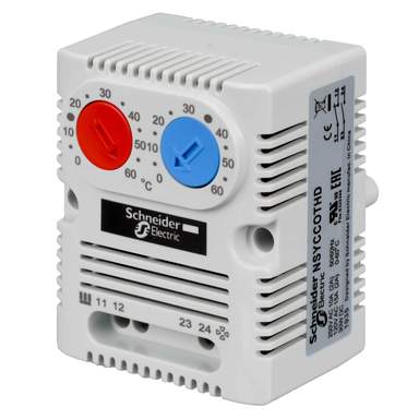 Schneider ClimaSys Double 0 - 60°C Thermostat 1 NO / 1NC (NSYCCOTHD) | CEF