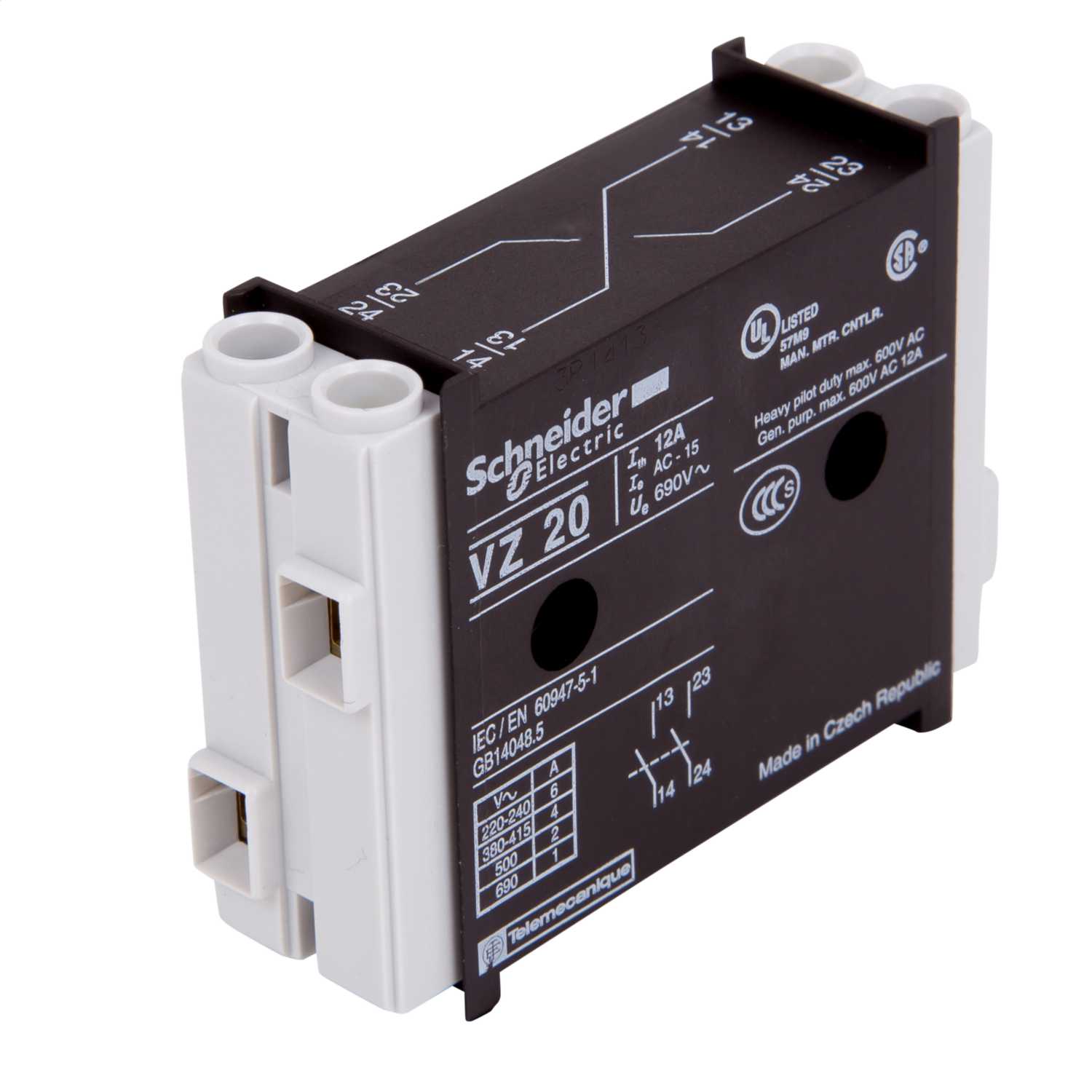 Schneider Telemecanique Auxiliary Contact 2 Normally Open Contacts ...