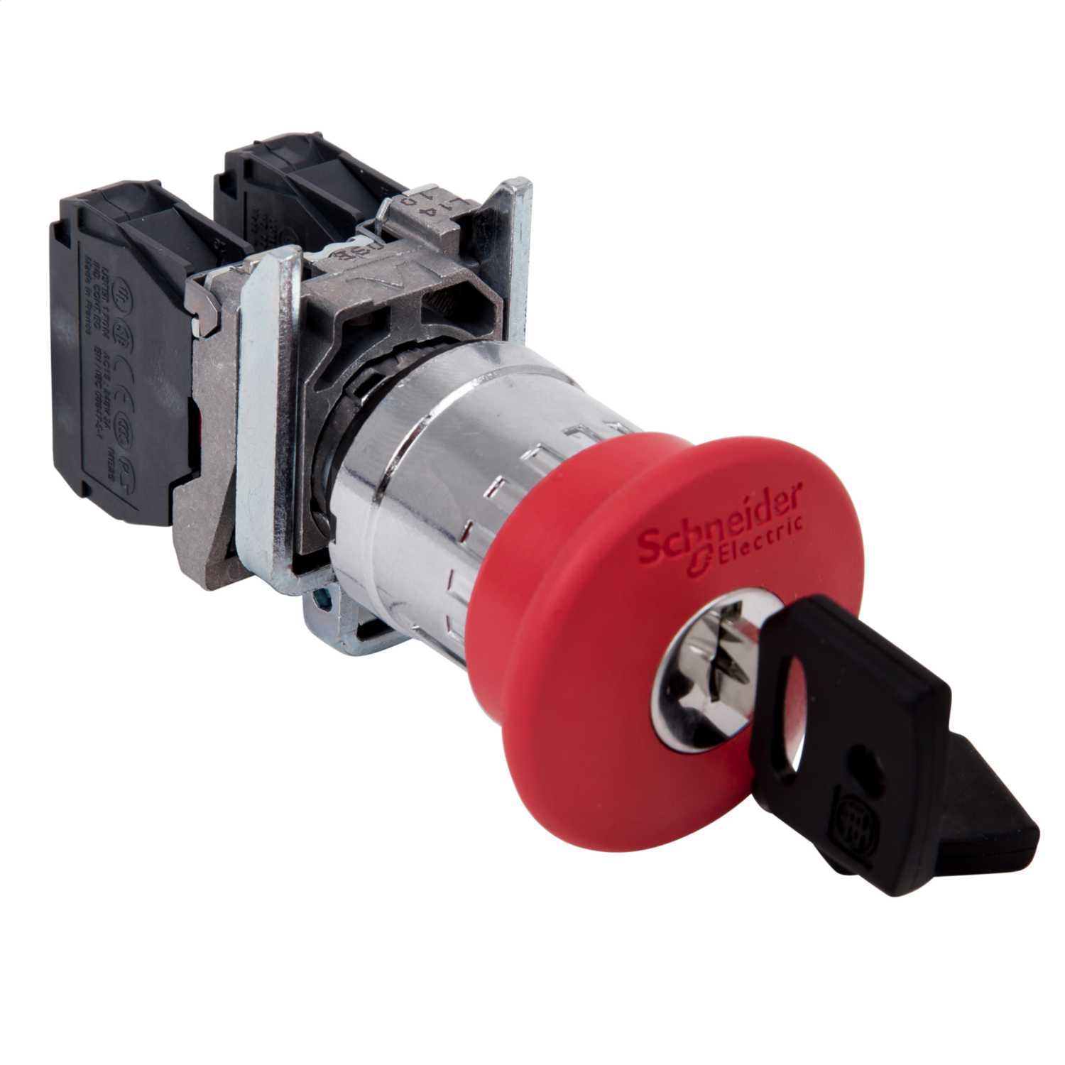 Schneider Telemecanique Emergency Stop Mushroom Head Key Release 1NO ...