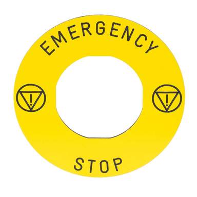 Schneider Harmony Marked Legend Ø60mm Emergency Stop Yellow (ZBY9330T ...