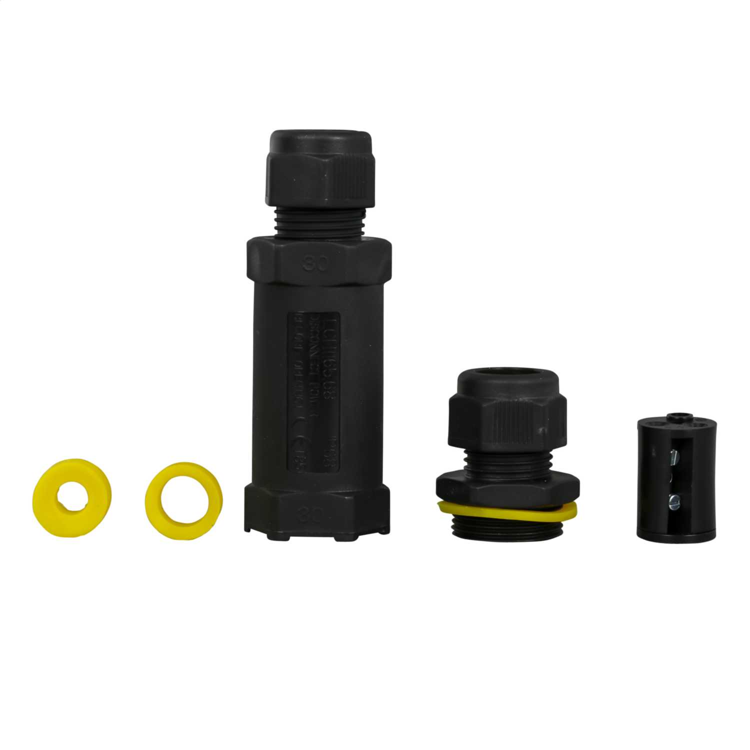 Timeguard 20A In-Line Cable Connector IP68 Black (WXT68IL20) | CEF