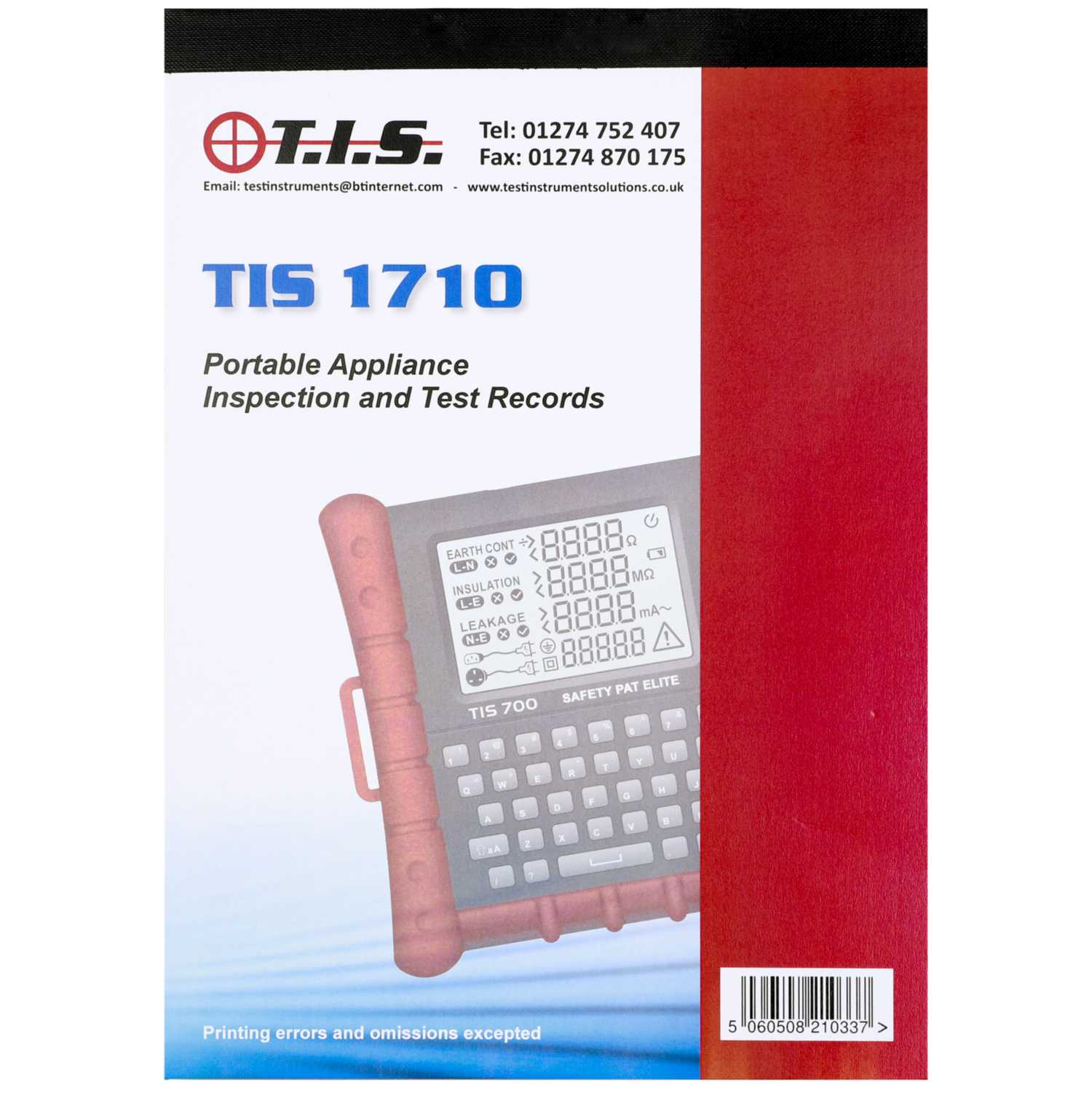 TIS Portable Appliance Inspection and Test Records (TIS1710) | CEF