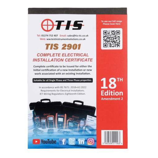 TIS Electrical Installation Certificates 18th Edition Amendment 2 (TIS ...