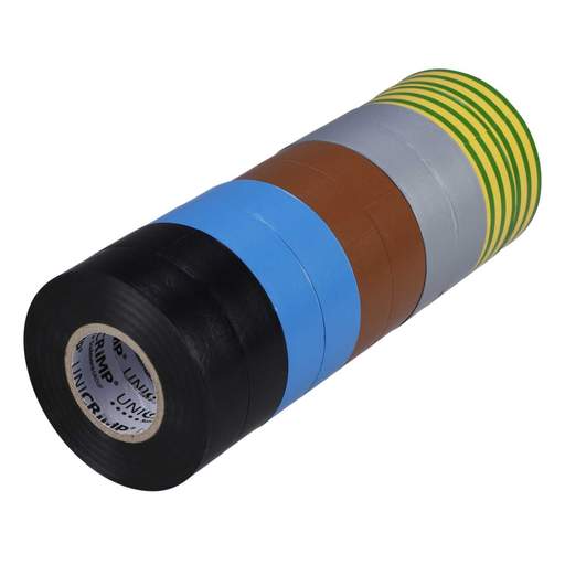 Unicrimp 19mm x 20m PVC Insulation Tape Phase Colours (Pack of 10 ...