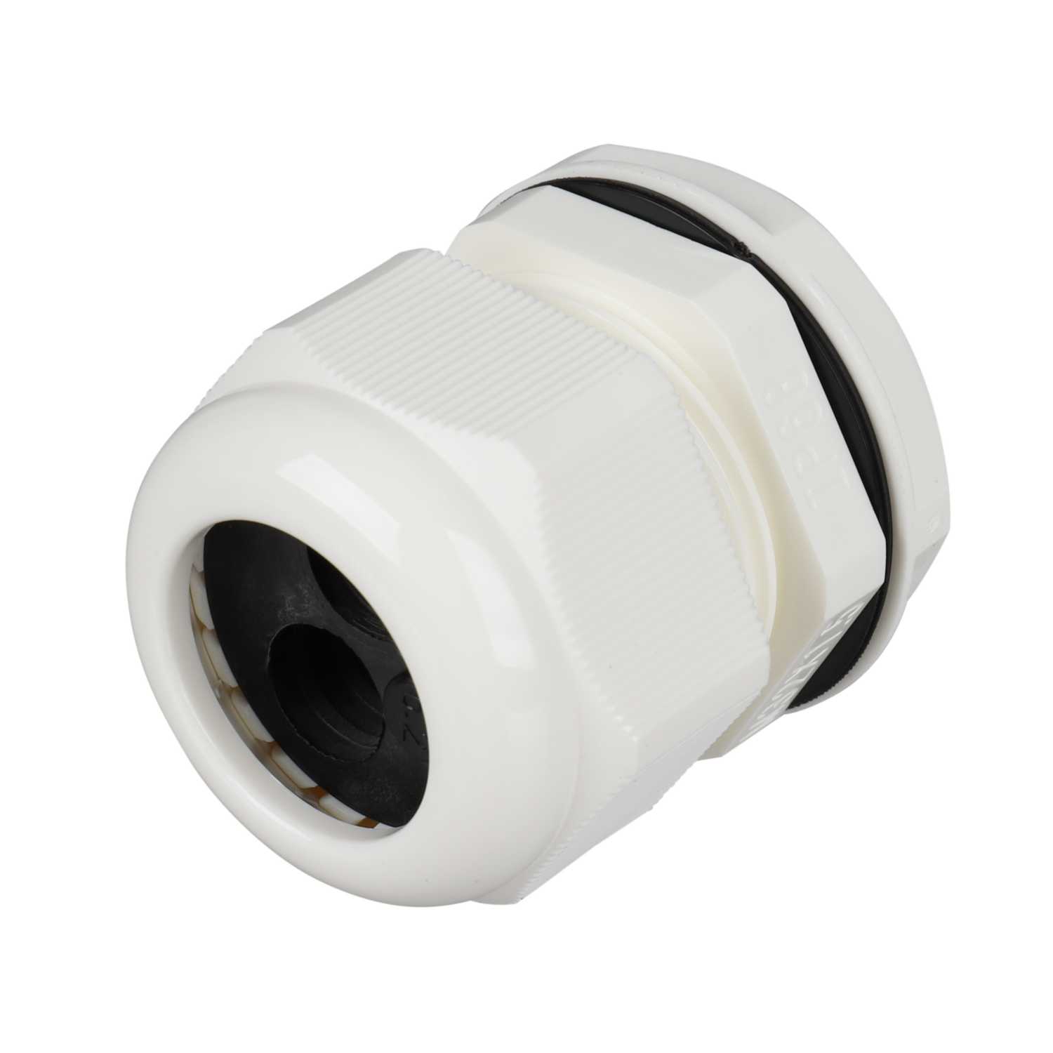 Unicrimp 32mm IP68 Nylon Tail Cable Gland with Plug White (QCGM32TPW) | CEF