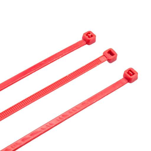 Unicrimp 200mm x 4.8mm Cable Ties Red (Pack of 100) (QTR200S) | CEF