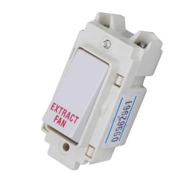 Volex 20A Double Pole Grid Switch marked Extractor Fan (VG3460EF) | CEF