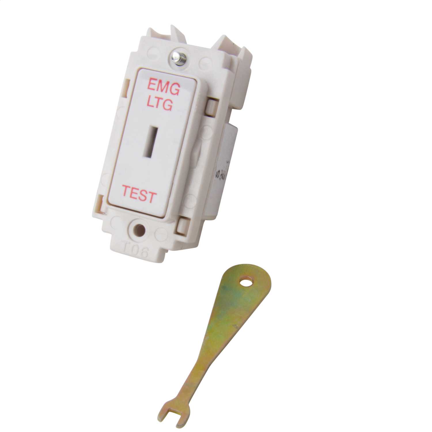 Volex 20A Double Pole Grid Key Switch marked Emergency Light Test ...