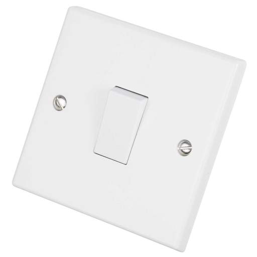 Volex 10A 1 Gang 1 Way Light Switch White (VX1010) | CEF