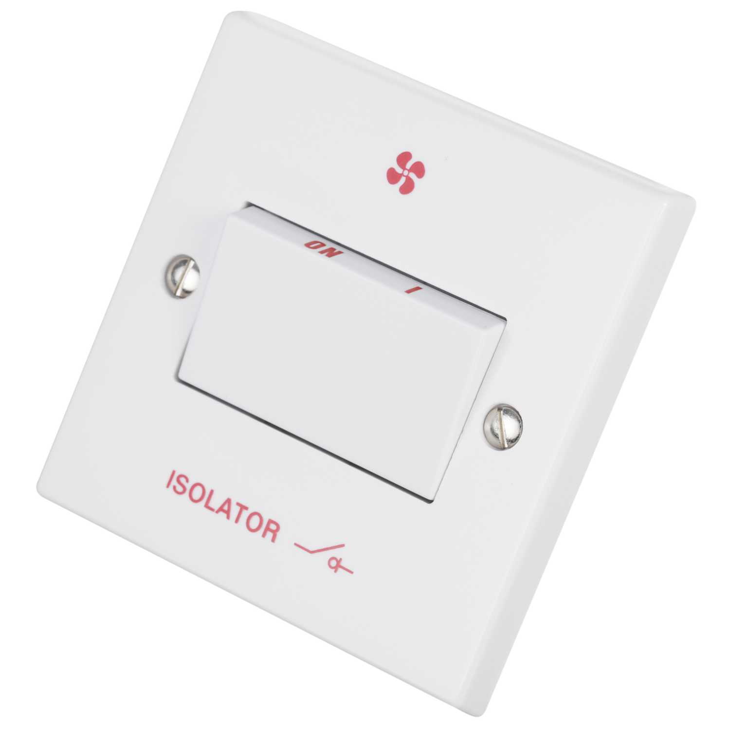 Volex 10A Triple Pole Fan Isolator Switch with Fan Symbol White (VX1013 ...