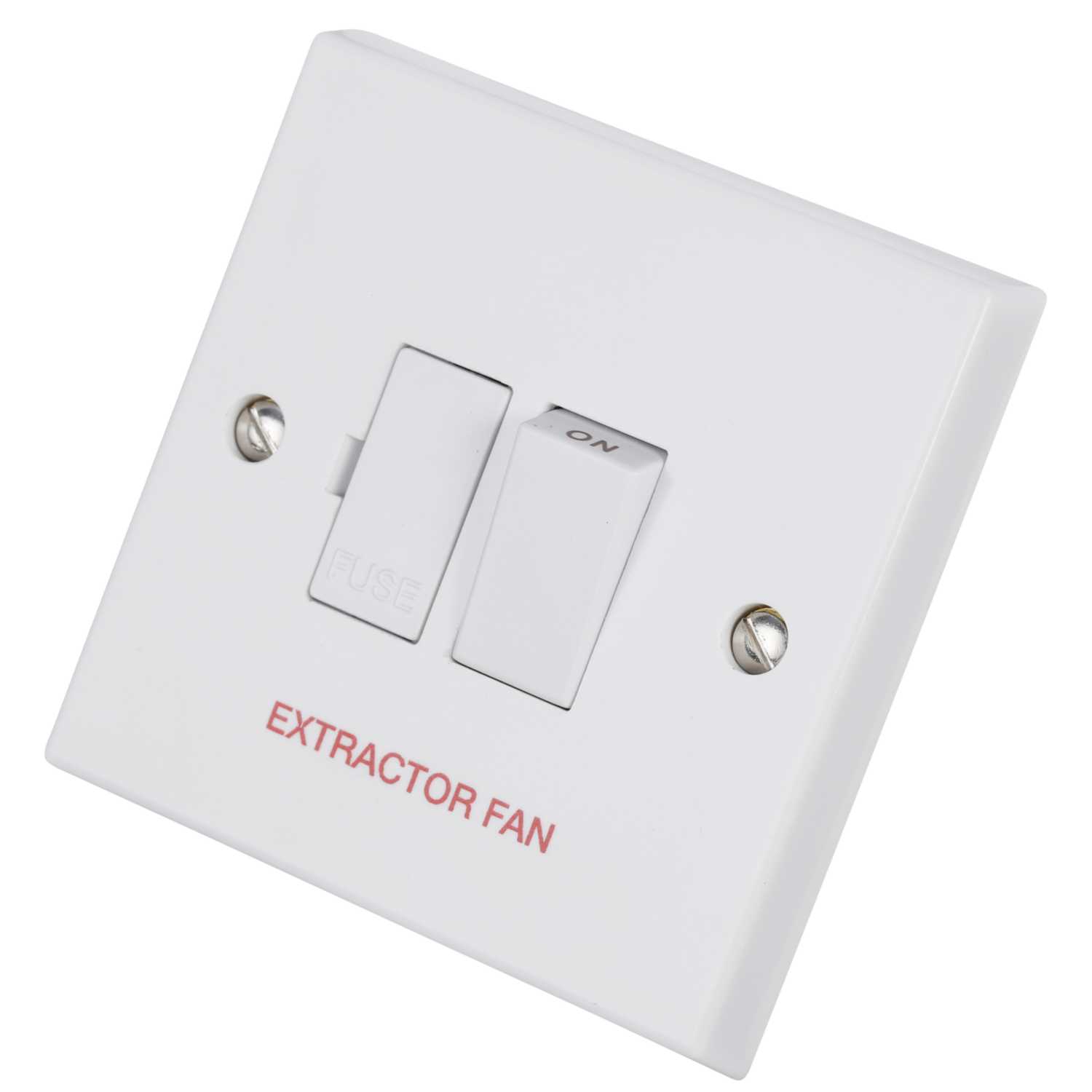 Volex 13A DP Switched Fused Spur marked Extractor Fan White (VX1080/EF ...