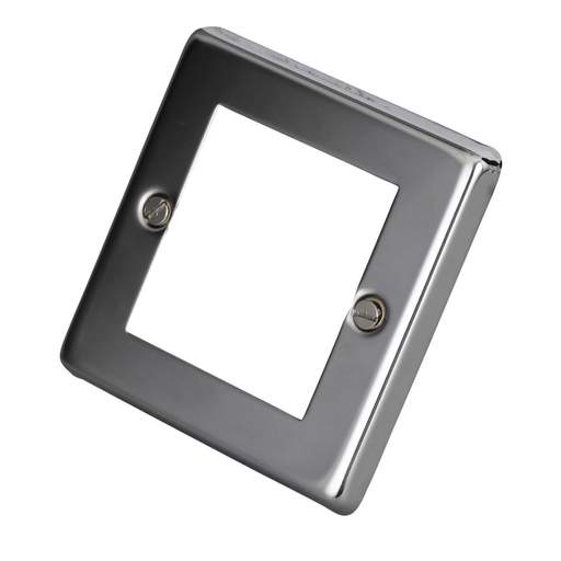 Volex 1 Gang 2 Euro Module Front Plate Polished Steel White Insert ...