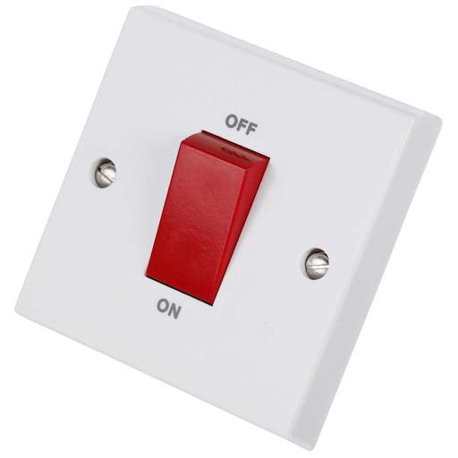 Volex 45A DP 1 Gang Switch White (VX9713) | CEF