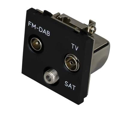 Volex Triplexer 1 x TV, 1 x FM, 1 x Sky Euro Module Black (VX9987BK) | CEF