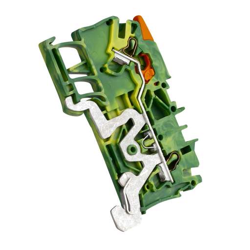Wago 2.5mm Terminal Block 2 Conductor Push-in Cage Clamp Green / Yellow (2102-1207) | CEF