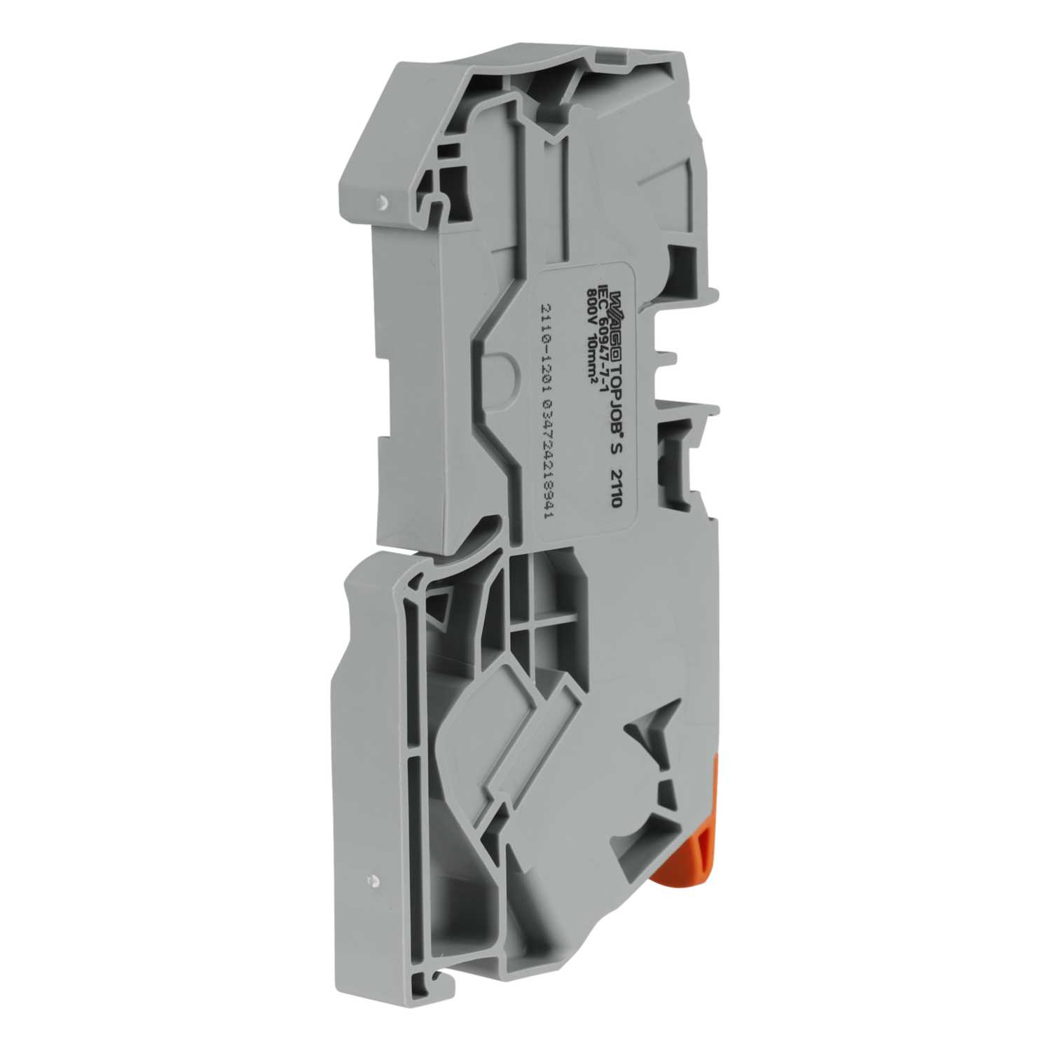 Wago 10mm Terminal Block 2 Conductor Push-in Cage Clamp Grey (2110-1201) | CEF