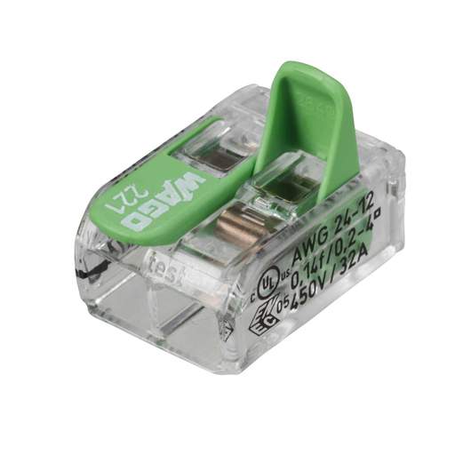 Wago 32A Compact 2 Way Connector 4mm Terminal Block Green (Pack of 100 ...