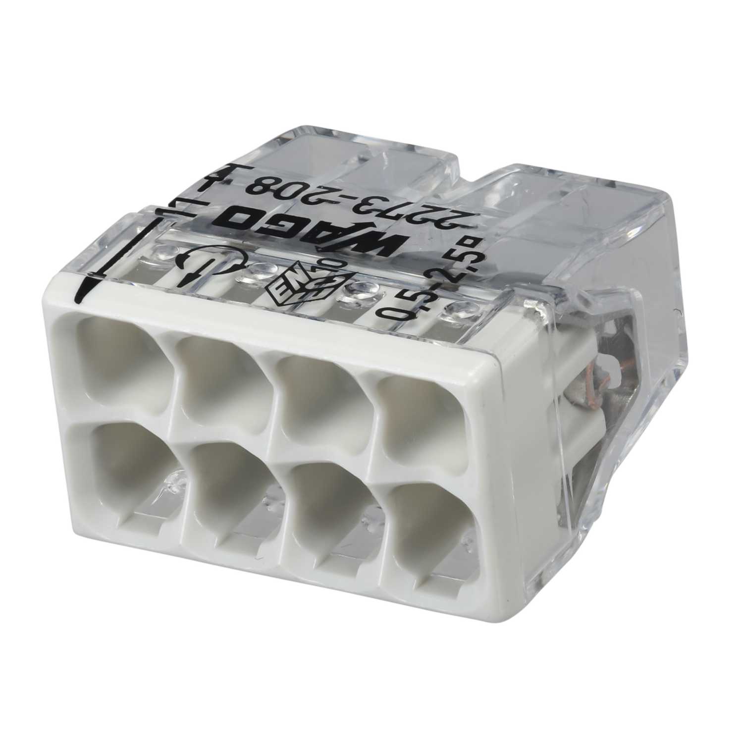 Wago 24A Compact 8 Way Connector Terminal Block Light Grey (Pack of 50 ...