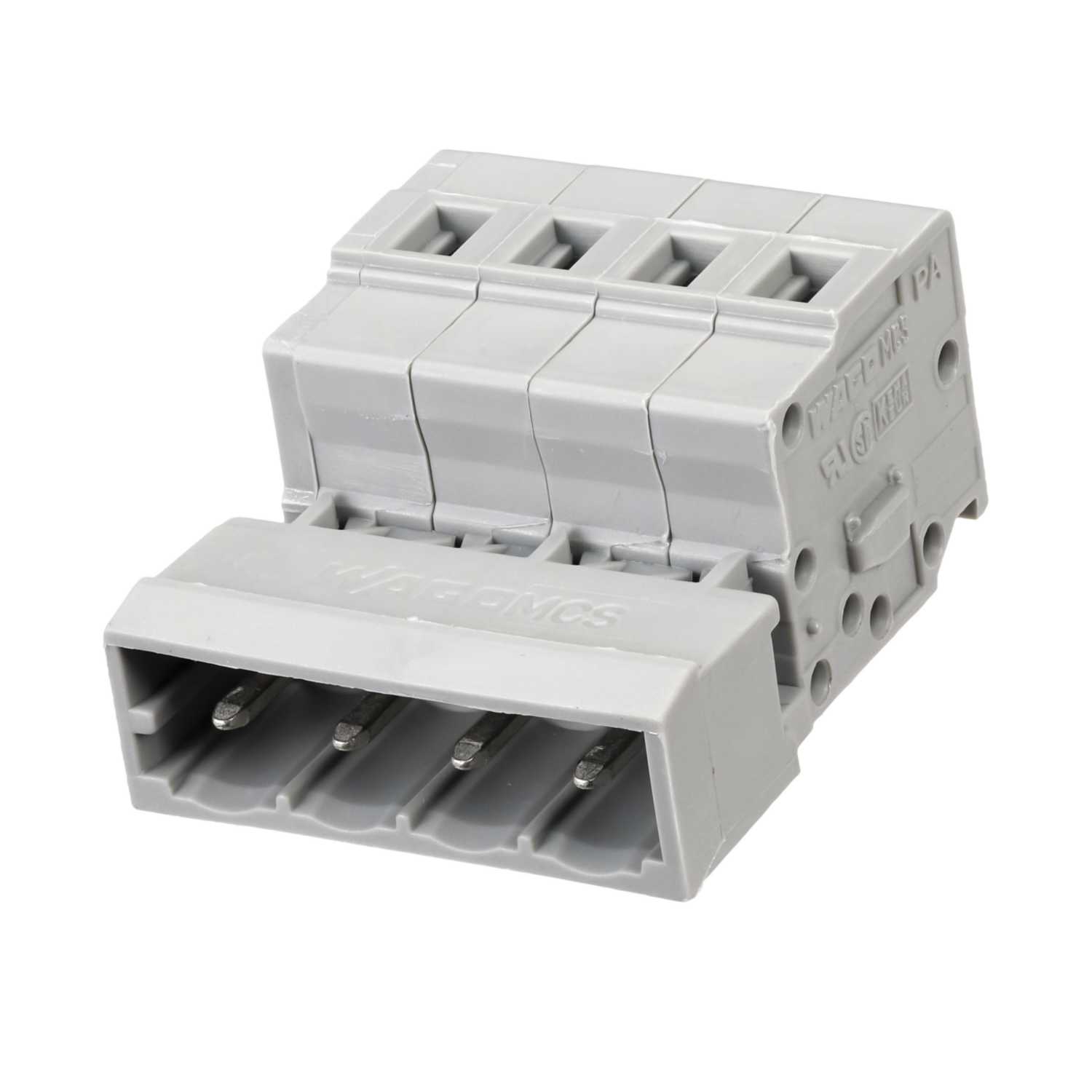 Wago Male Connector 4 Way Pin Spacing Grey (Sold in 1's) (231-604) | CEF