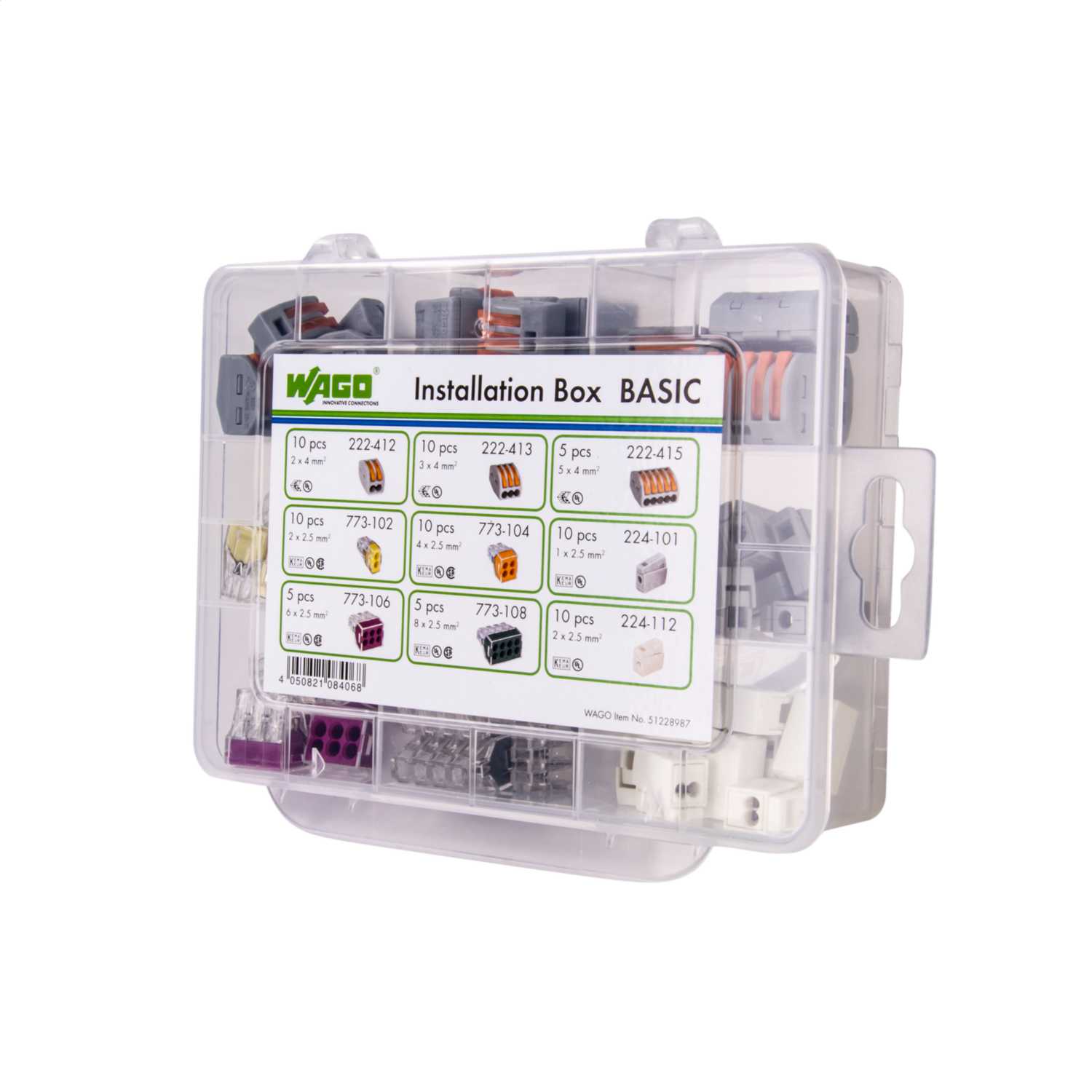 Wago Basic Installation Box with 75 Assorted Connectors and Case ...