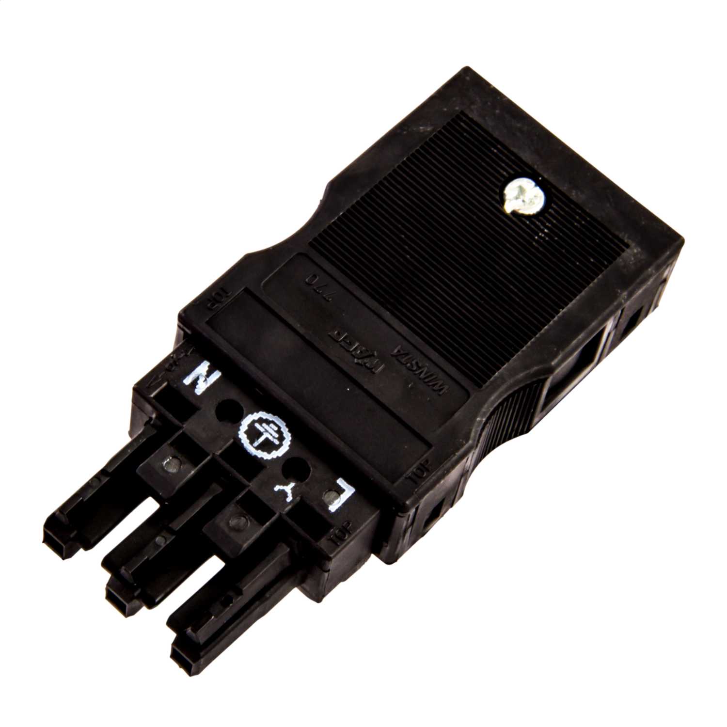 Wago Winsta® 25A 250V 3 Pole Female Socket with Relief Housing Black ...