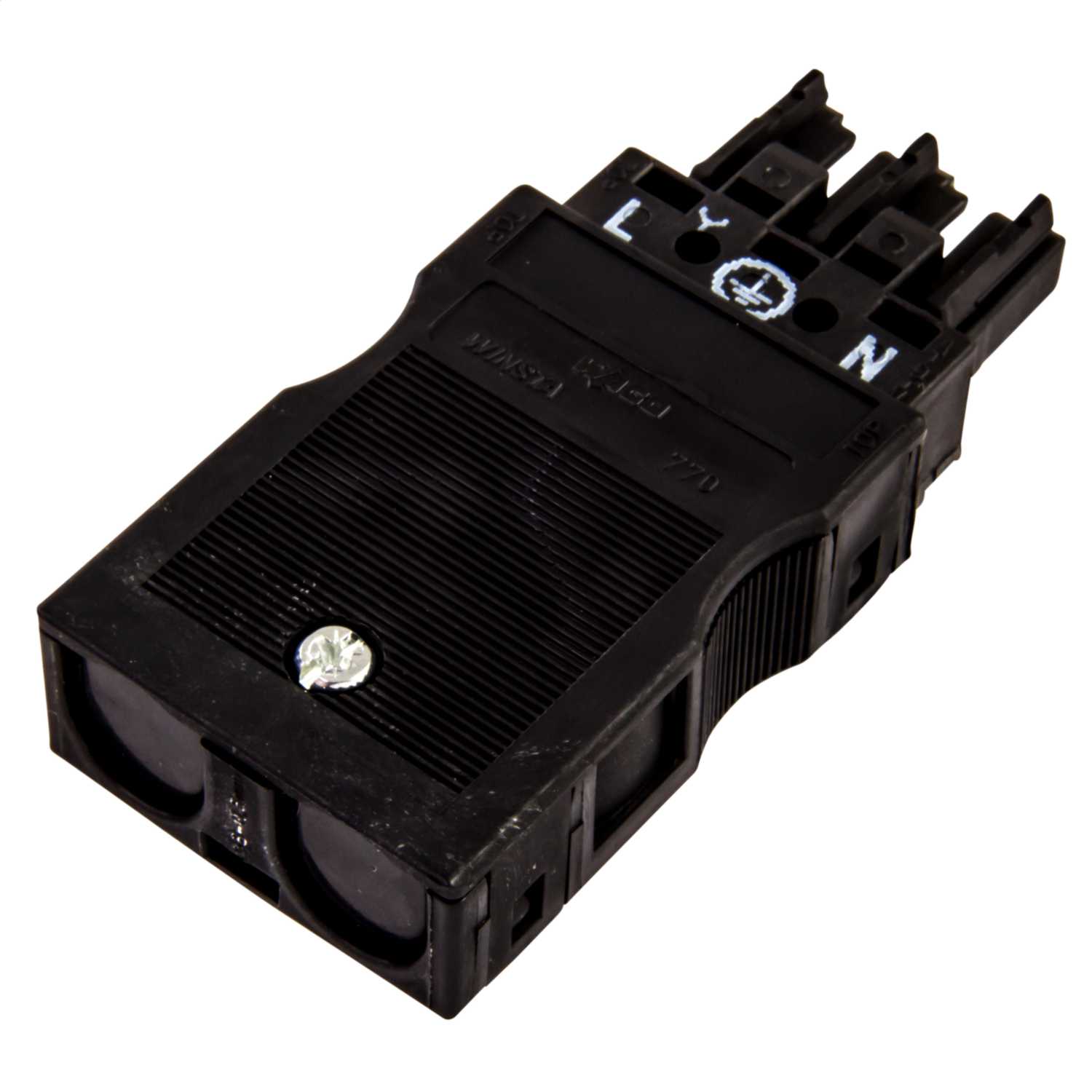 Wago Winsta® 25A 250V 3 Pole Female Socket with Relief Housing Black ...