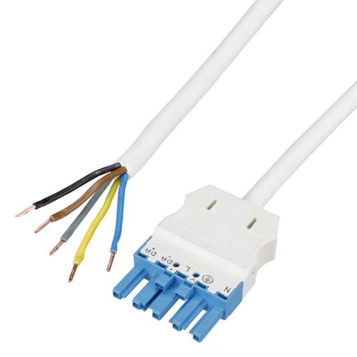 Wago WINSTA MIDI 16A 400V 5m 5 Pole Socket to Bare Lead Blue (771-9985/ ...