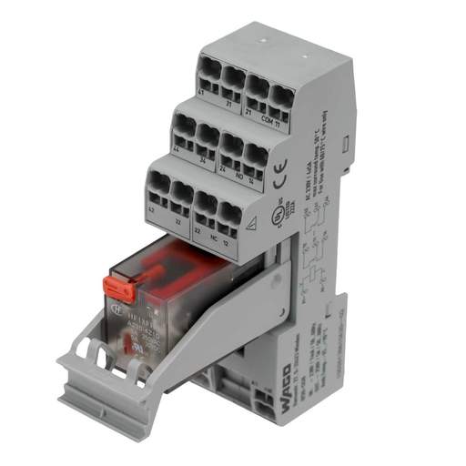 Wago 5A 230V AC 4 C/O Relay and Socket with Indication and Retaining ...
