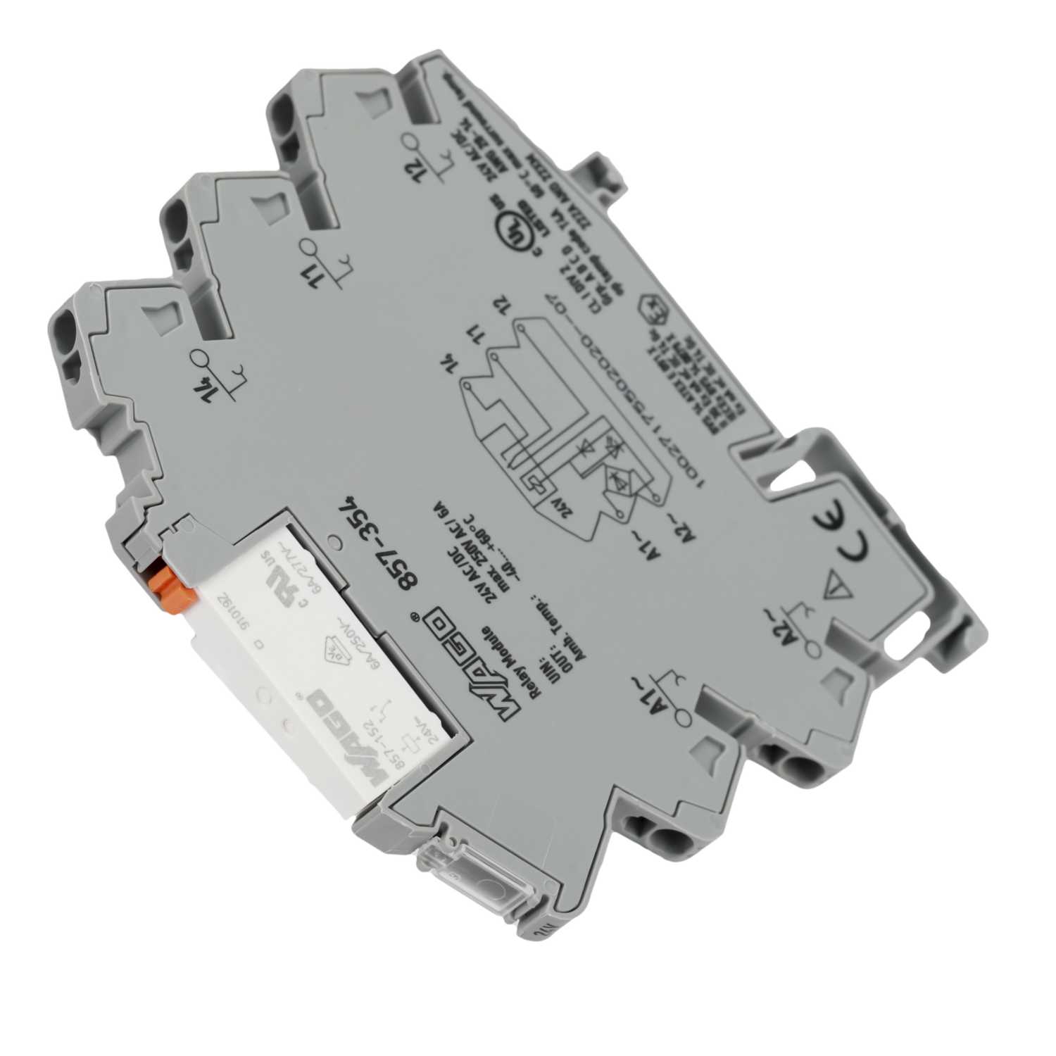 Wago 6A 24V AC / DC 1 C/O Relay and Socket with Status Indicator (857 ...