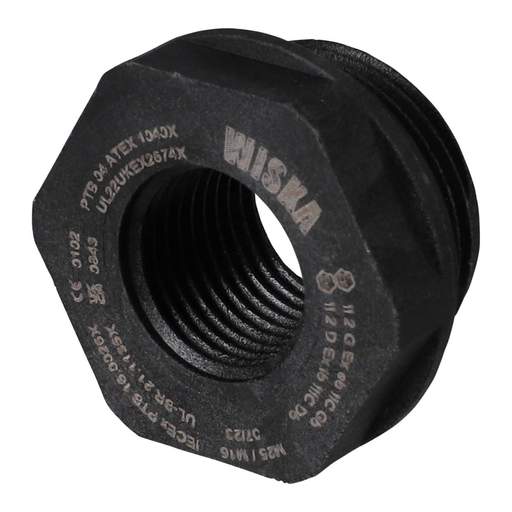 Wiska M25 Male x M16 Female Ex Reduction Adaptor Polyamide (Sold in 1's) (10064724) | CEF