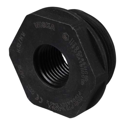 Wiska M32 Male x M16 Female Ex Reduction Adaptor Polyamide (Sold in 1's) (10064726) | CEF
