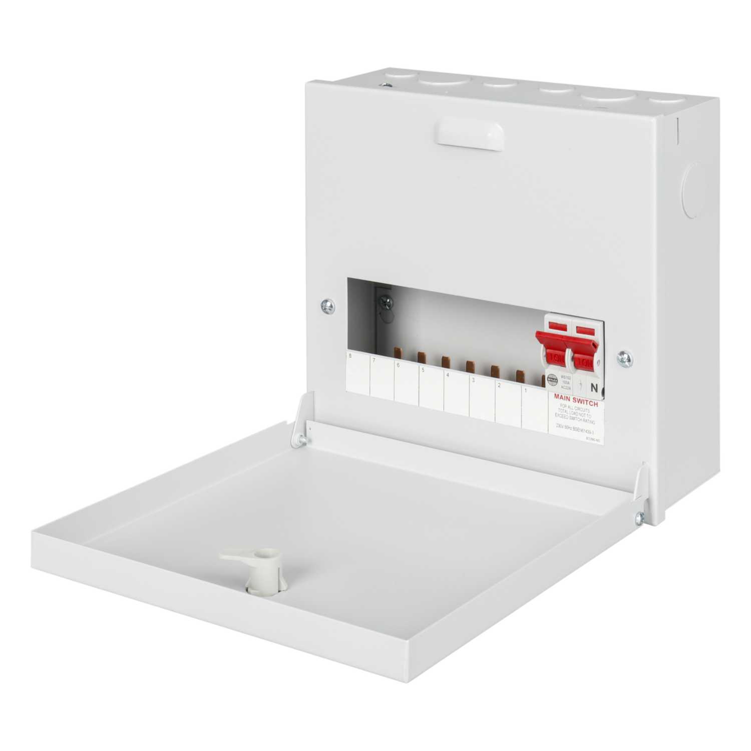 Wylex 8 Way 100A SP+N Type A Distribution Board with Incomer ...