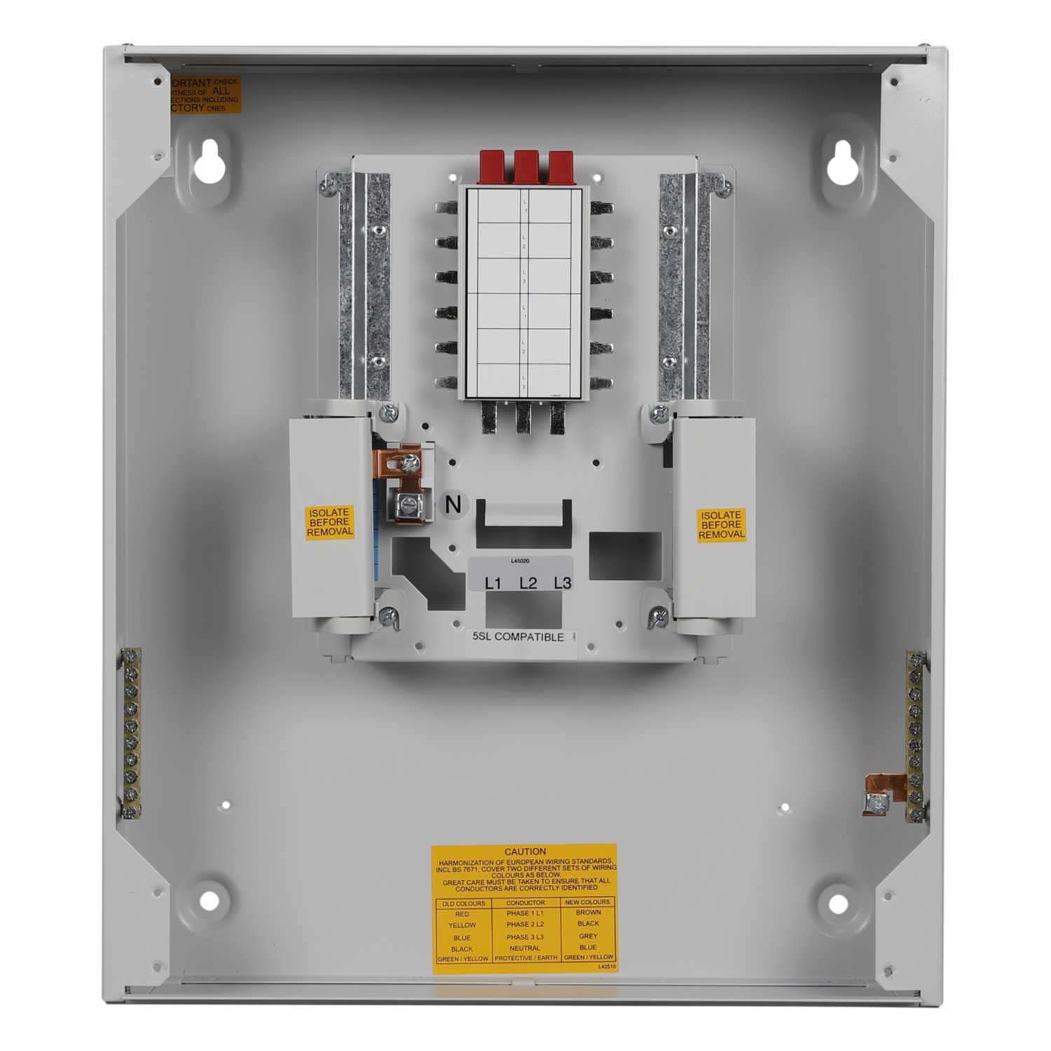 Wylex 4 Way 125A TP+N Type B Distribution Board without Incomer ...