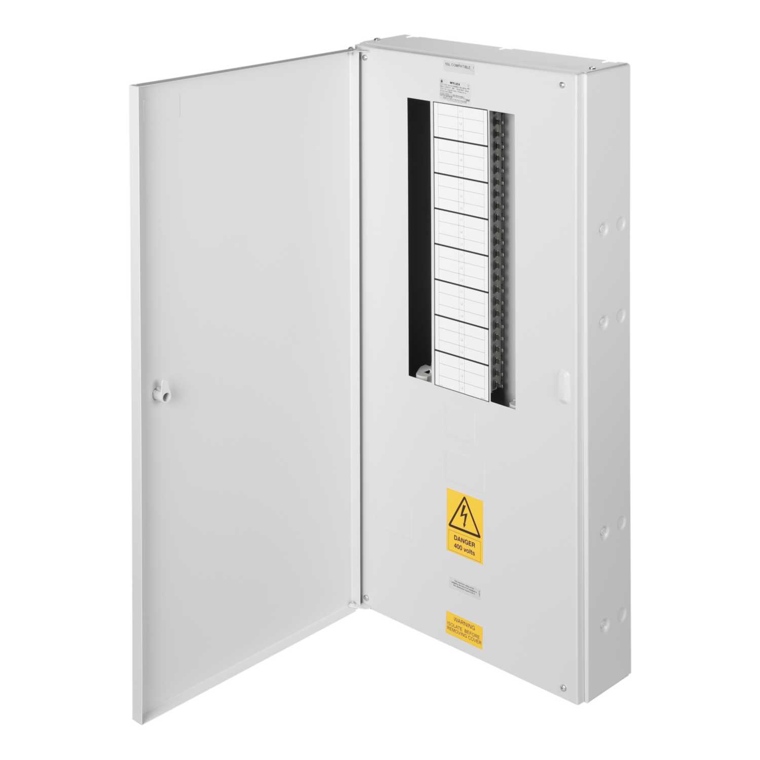 Wylex 16 Way 125A TP+N Type B Distribution Board without Incomer (NHTN16L) | CEF