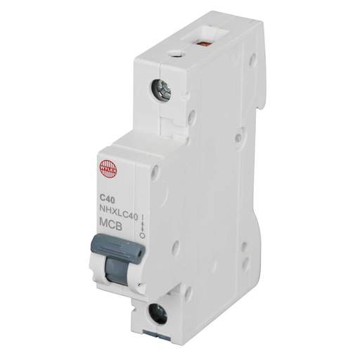 Wylex NHXL 40A Single Pole 6kA C Curve MCB (NHXLC40) | CEF