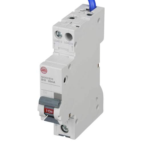 Wylex NHXS 16A Single Pole 1 Module B Curve 6kA 30mA RCBO (NHXS1B16) | CEF