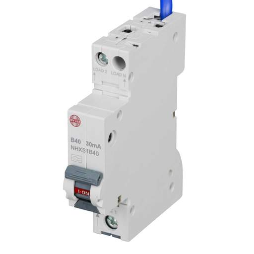 Wylex NHXS 40A 1P+N 1 Module B Curve 6kA 30mA RCBO (NHXS1B40) | CEF